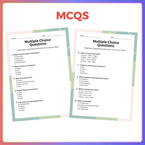 Create A Food Chain Comprehensive Science Activity With Passages