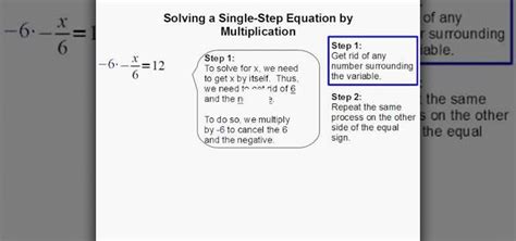 How To Solve A Single Step Equation Using Multiplication « Math