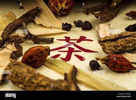 Ingredients For A Tea In Traditional Chinese Medicine Healing Diseases