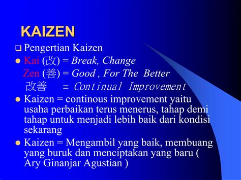 Materi Kaizen Pemanfaatan Kaizen Di Dalam Perusahaan Lean Management
