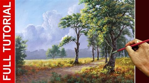 Tutorial How To Paint Trees Beside The Road In Acrylics JMLisondra Free Painting Tutorials