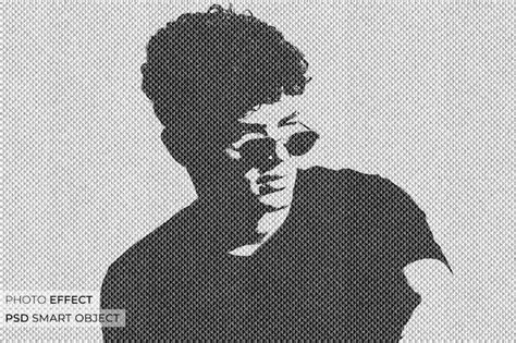 Premium Psd Portrait Of Person With Bitmap Effect