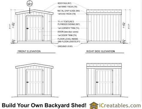 8x8 Backyard Short Shed Plans