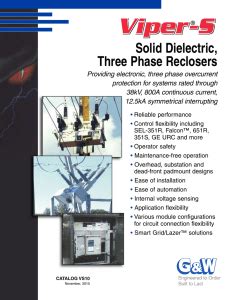 Viper® St Recloser Specifications Gandw Electric