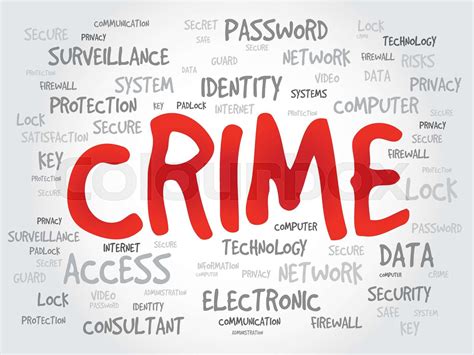 Crime Word Cloud Security Concept Stock Vector Colourbox