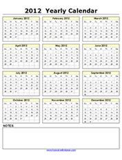 Free Printable 2012 Calendar Templates