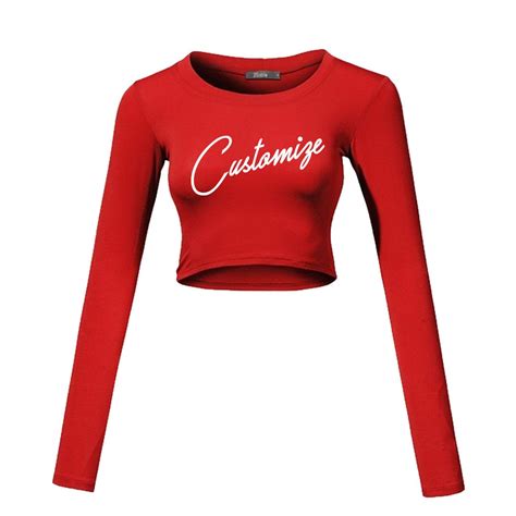 Customized Long Sleeve Crop Shirt Adashofchic