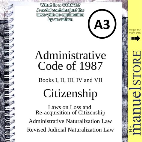 Codal Notebook 2023 Administrative Code Of 1987 Citizenship Naturalization Retention Dual
