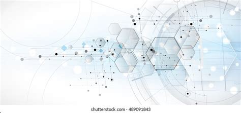 Abstract Hexagon Background Technology Polygonal Design Stock Vector Royalty Free 489091843