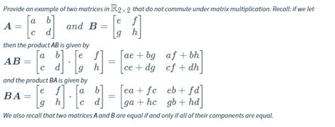 Solved a Le le с Provide an example of two matrices in Chegg com