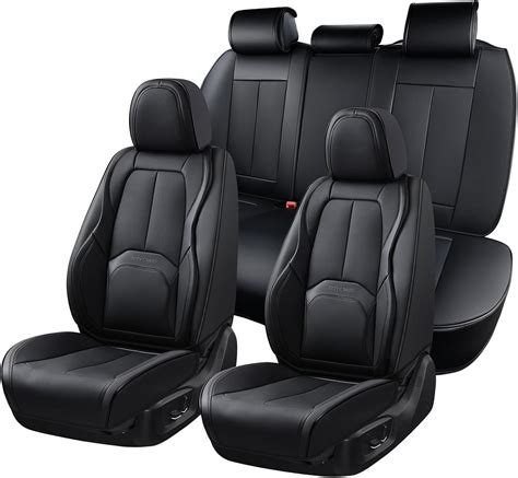 Coverado Juego Completo De Fundas De Asiento De Coche De Piel De Napa