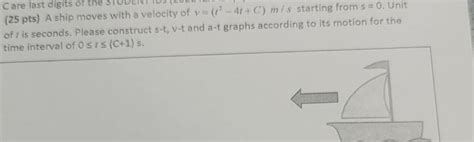 Solved By An EXPERT 25 Pts A Ship Moves With A Velocity Of Chegg Com