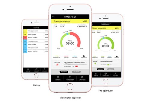Ui Mobile Timesheet Behance