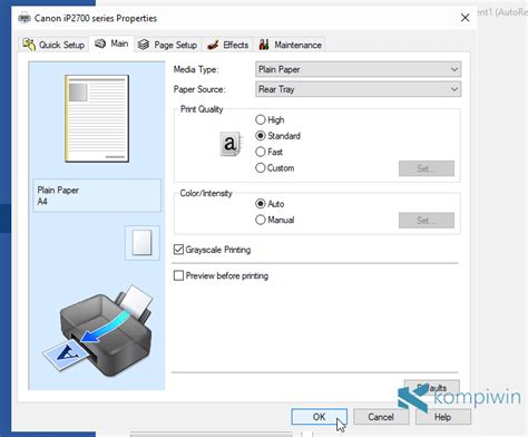 Cara Setting Print Warna Hitam Saja