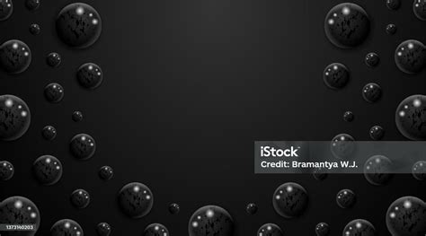 검은 색 배경에 격리 된 다크 볼 설정 현실적인 검은 구체 오일 콜라겐 3d 젤 구체 그림자 벡터 물 거품 또는 둥근 알약 개체 그룹에 대한 스톡 벡터 아트 및 기타 이미지
