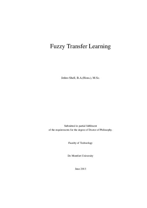 pdf fuzzy transfer learning complete thesis jethro shell