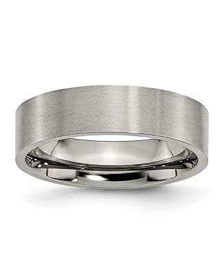 Chisel Titanium Brushed 6 Mm Flat Wedding Band Ring Macys