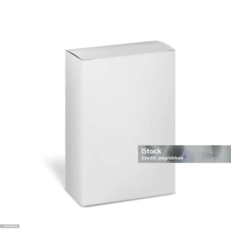 흰색 배경 벡터 모형에 격리 된 빈 직사각형 페이퍼 보드 상자 골판지 포장 설계를 위한 모형 모형에 대한 스톡 벡터 아트 및 기타 이미지 Istock