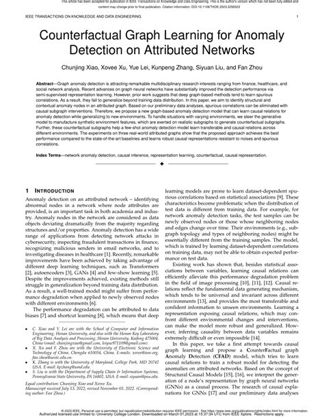 Pdf Counterfactual Graph Learning For Anomaly Detection On Attributed Networks