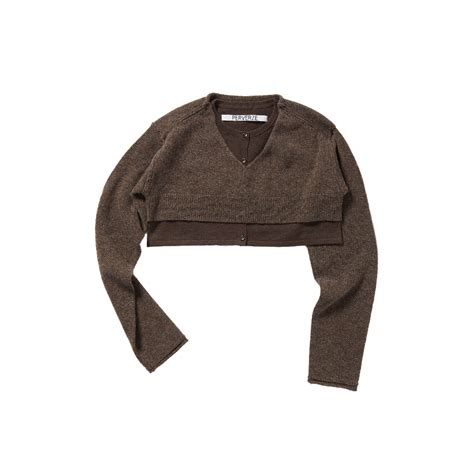 퍼버즈 우먼 트윈 레이어드 니트 스웨터 브라운 24fw Perverze Kream