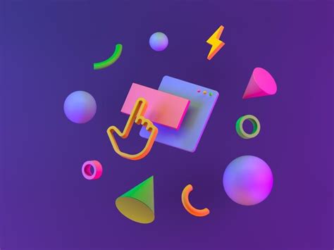 Premium Psd Abstract 3d Geometric Shape Button Cursor 3d Render