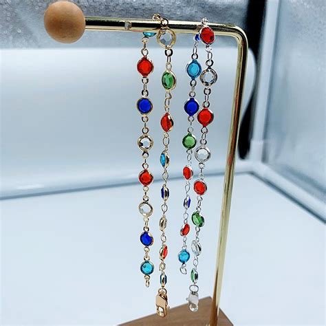 Badu Bg Модна луксозна цветна кристална гривна Елегантни бижута с чар Романтичен подарък за