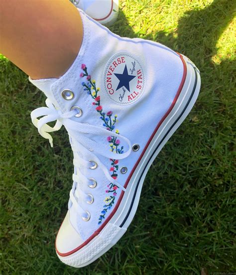 Embroidered Converse Converse Custom Flower Embroidery Etsy Artofit