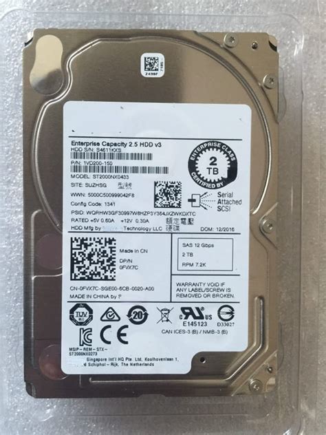 Dell 2TB SAS 12GB 7 2K 2 5 ST2000NX0433 0FVX7C Hard Drive Bfreborn Com