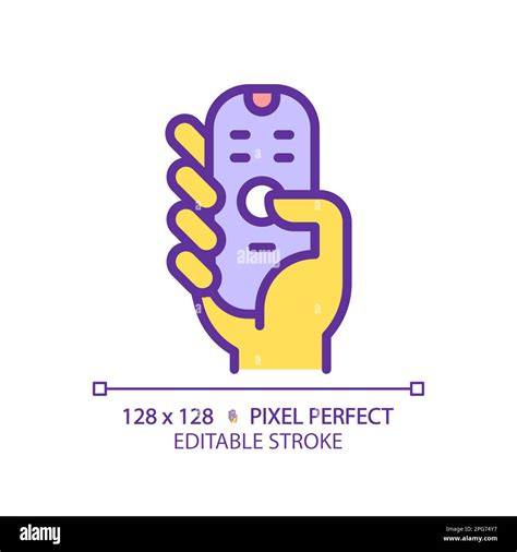 Yellow Hand With Remote Control Rgb Color Icon Stock Vector Image And Art