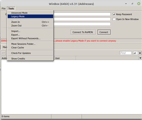Cara Mengaktifkan Mode Legacy Pada Winbox Mikrotik Muhidin