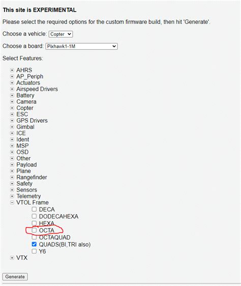 After Building Custom Firmware Error Message Prearm Motors Check