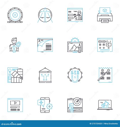 Virtual Security Linear Icons Set Encryption Authentication Cybersecurity Firewall Malware