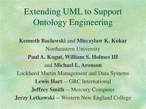 Ppt Extending Uml To Support Ontology Engineering Powerpoint