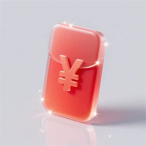 创建8张图片，风格：渐变半透明材质，磨砂质感，透明亚克力，等距照明，3d渲染，c4d，放在浅灰色背景上，红包：红色圆角矩形，刻有“￥”符号