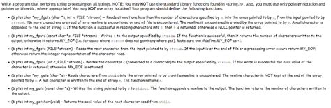 Solved Write A Program That Performs String Processing On