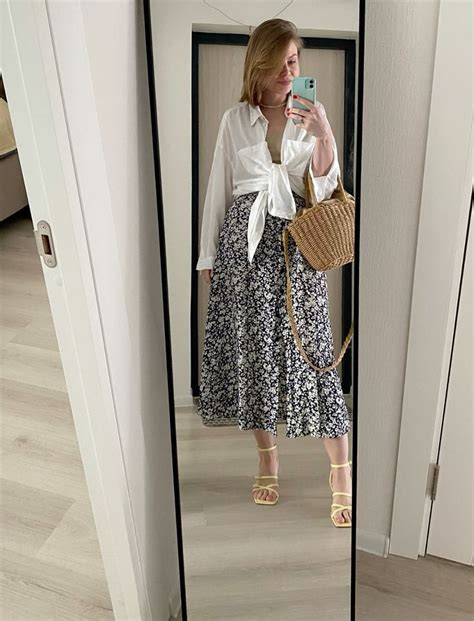 Летний образ с юбкой In 2024 Spring Outfits Wardrobe Outfits