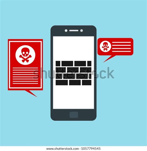 Hacker Activity Computeralert Notification On Mobile Stock Vector