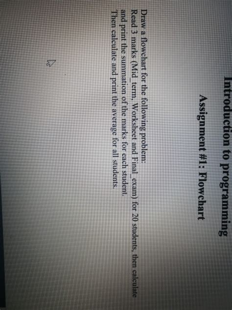 Solved Introduction To Programming Assignment 1 Flowchart