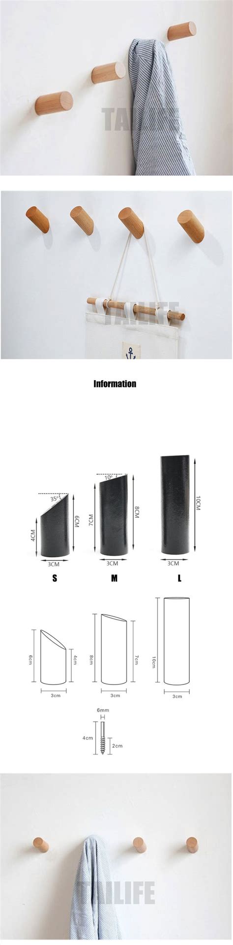 Скандинавский стиль натуральный деревянный настенный крючок стеллаж для
