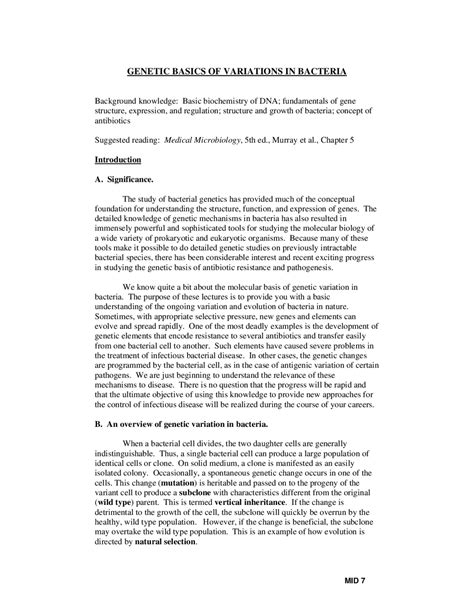 Genetic Basics Of Variations In Bacteria Schemes And Mind Maps