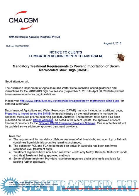 Requirements Relating To Fumigation In Australia Australian