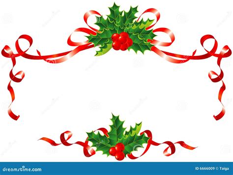 Leaf Holly Border Free Christmas Invitation Template