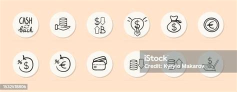캐쉬백 라인 아이콘입니다 돈 할인 보너스 저축 달러 유로 비트 코인 파스텔 색상 배경입니다 벡터 선 아이콘 가격에 대한 스톡 벡터 아트 및 기타 이미지 Istock