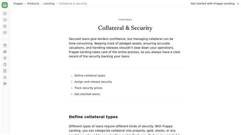 Collateral And Security Frappe Lending