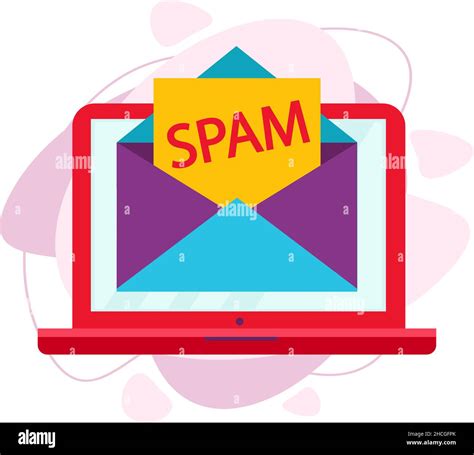 An Email Spam Warning Window Appears On The Laptop Screen Stock Vector Image And Art Alamy