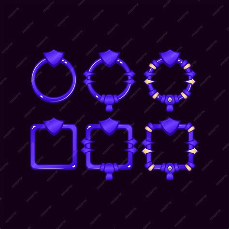Premium Vector Set Of Game Ui Border Frame With Shield Symbol For Gui