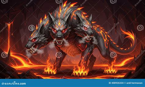 Cerberus Hellhound Of The Underworld Vector Illustration