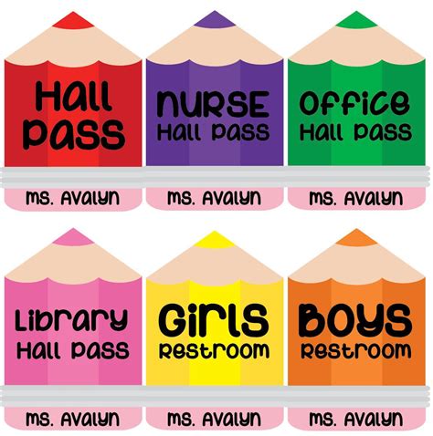 Hall Passes Templates Artofit