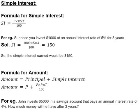 Simple Interest And Compound Interest Formula Questions