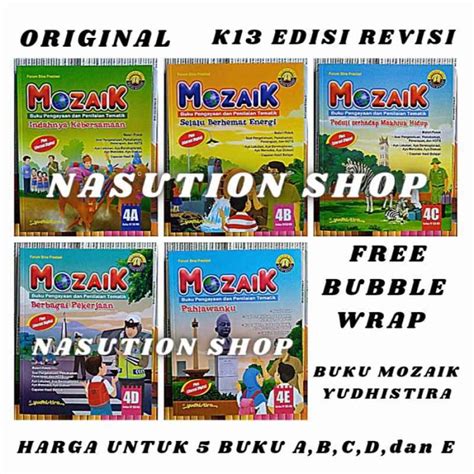 Promo Paket Buku Mozaik 4a 4b 4c 4d 4e Yudhistira Kelas 4 Sd K13 Revisi Ori Multicolor Diskon